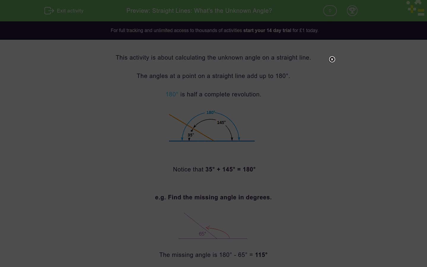 Straight Lines: What's the Unknown Angle? Worksheet - EdPlace