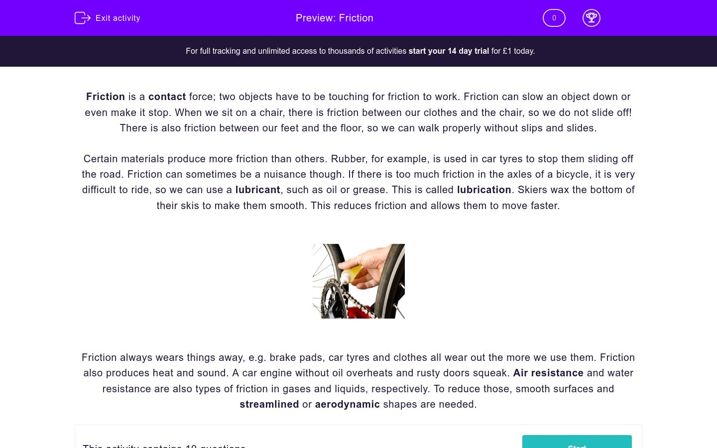 Friction Worksheet - EdPlace