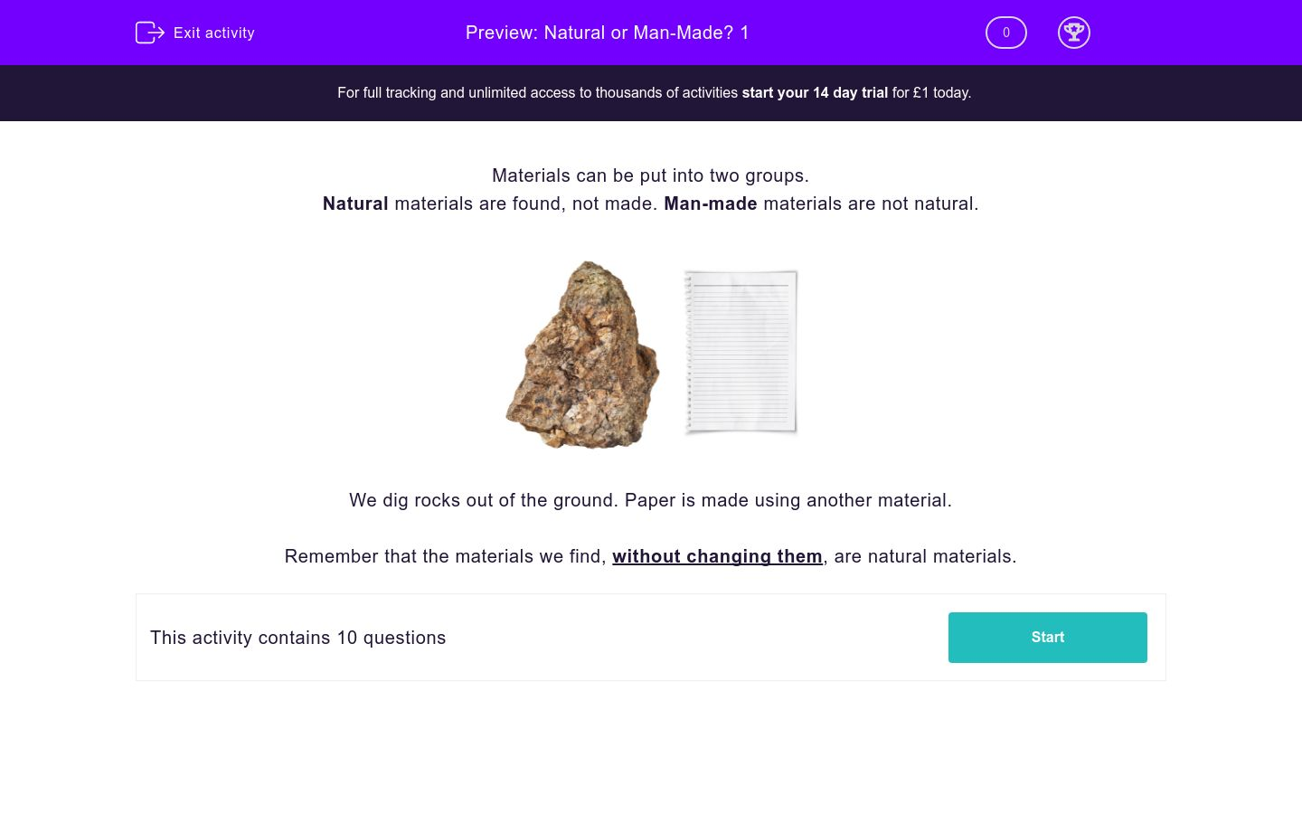 Natural or Man-Made? 1 Worksheet - EdPlace