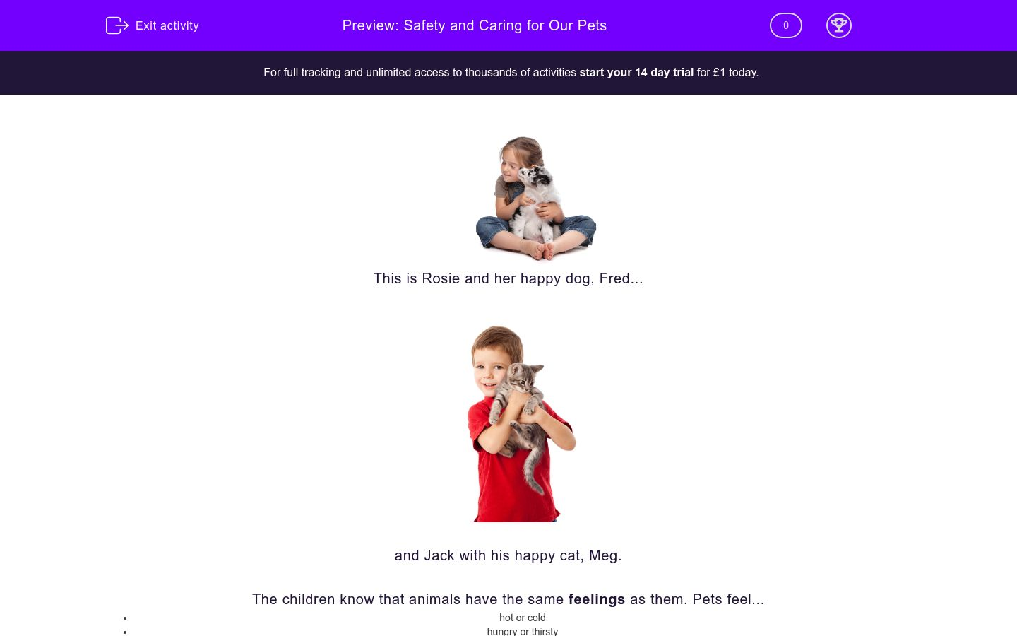 Safety and Caring for Our Pets Worksheet - EdPlace