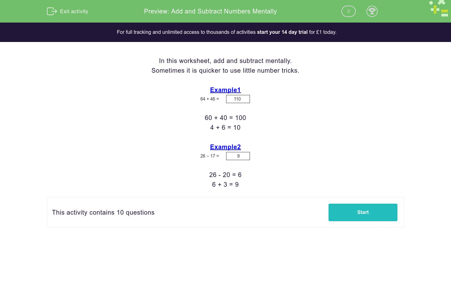Add and Subtract Numbers Mentally Worksheet - EdPlace Add and Subtract Numbers Mentally Worksheet - EdPlace