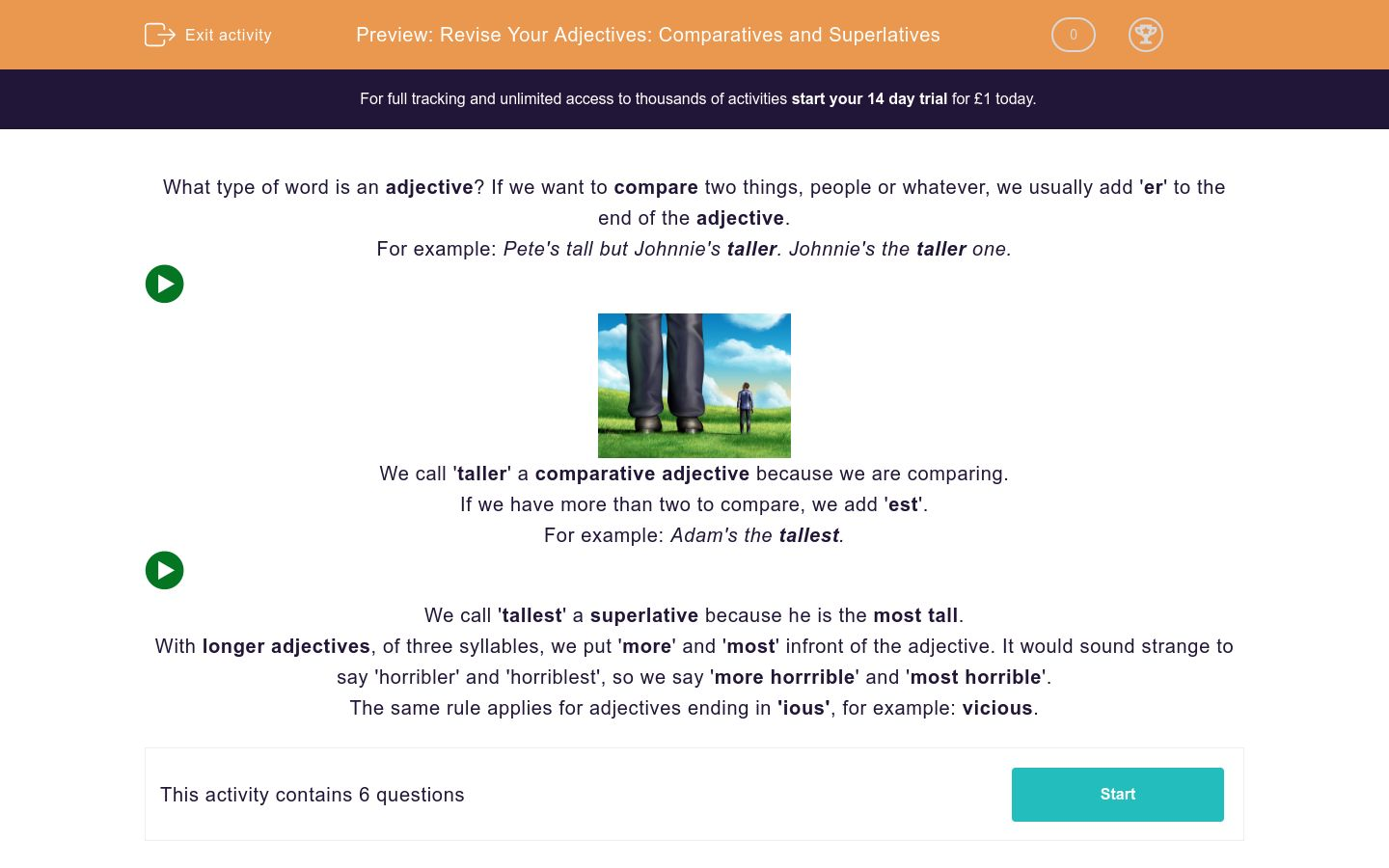 Revise Your Adjectives: Comparatives and Superlatives Worksheet - EdPlace