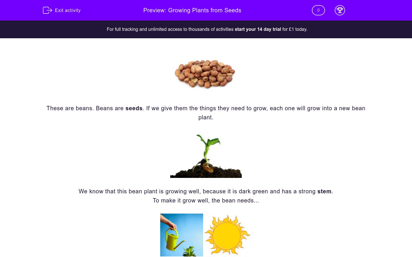 Growing Plants from Seeds Worksheet - EdPlace