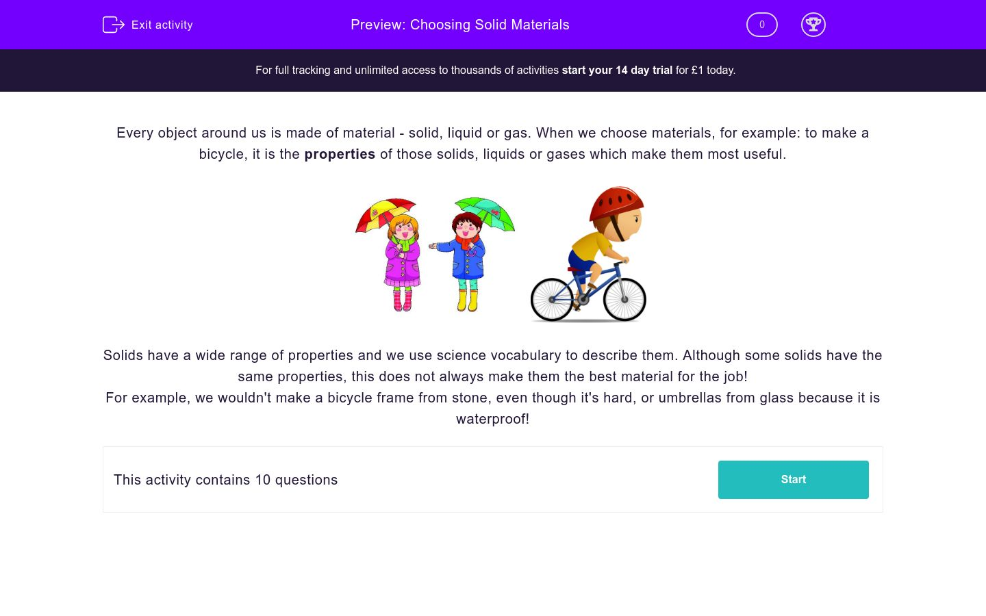 Choosing Solid Materials Worksheet - EdPlace