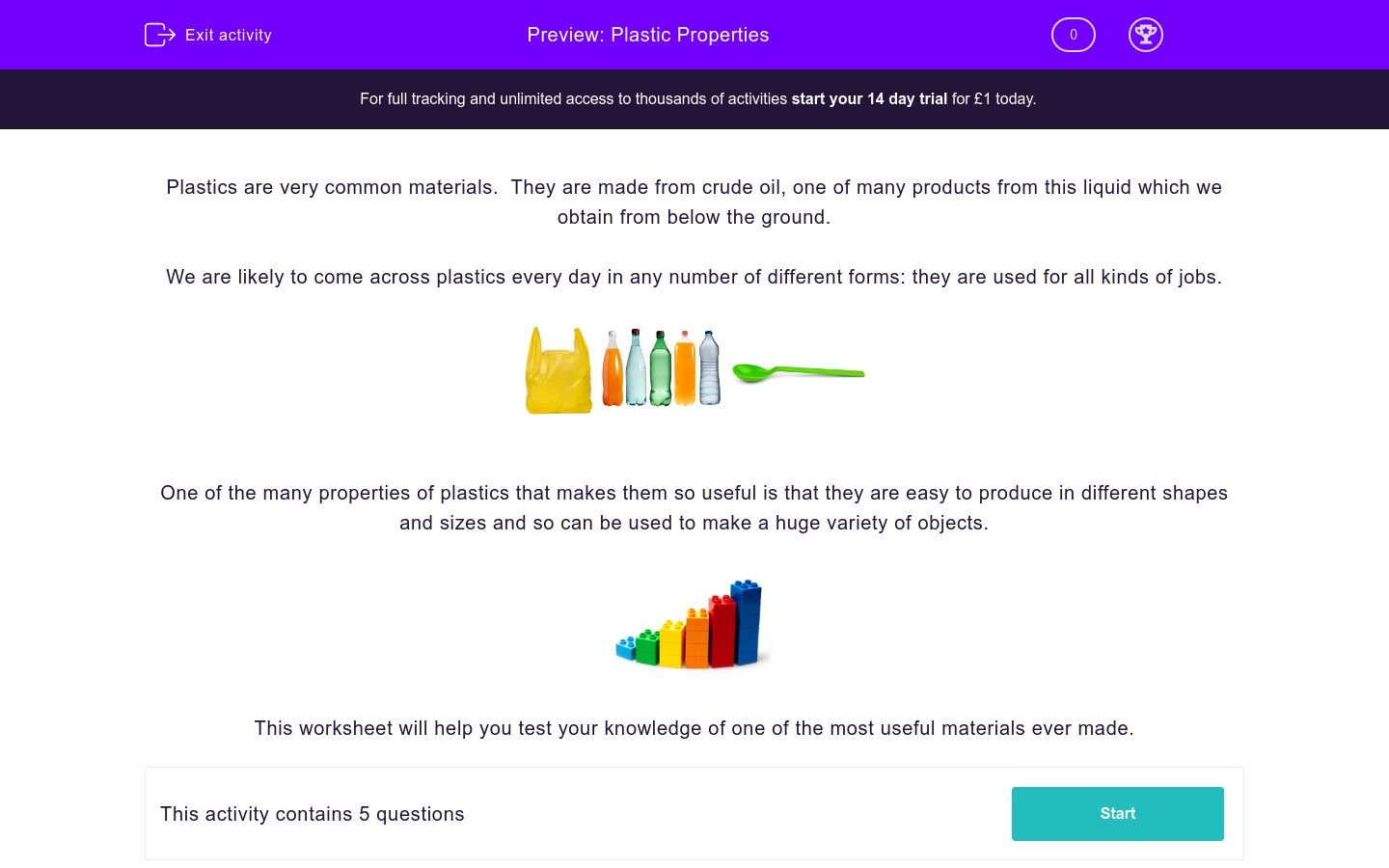 Plastic Properties Worksheet - EdPlace