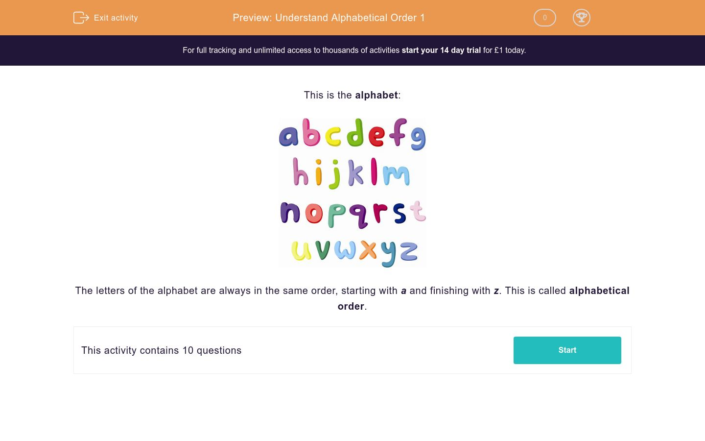 Understand Alphabetical Order 1 Worksheet - EdPlace