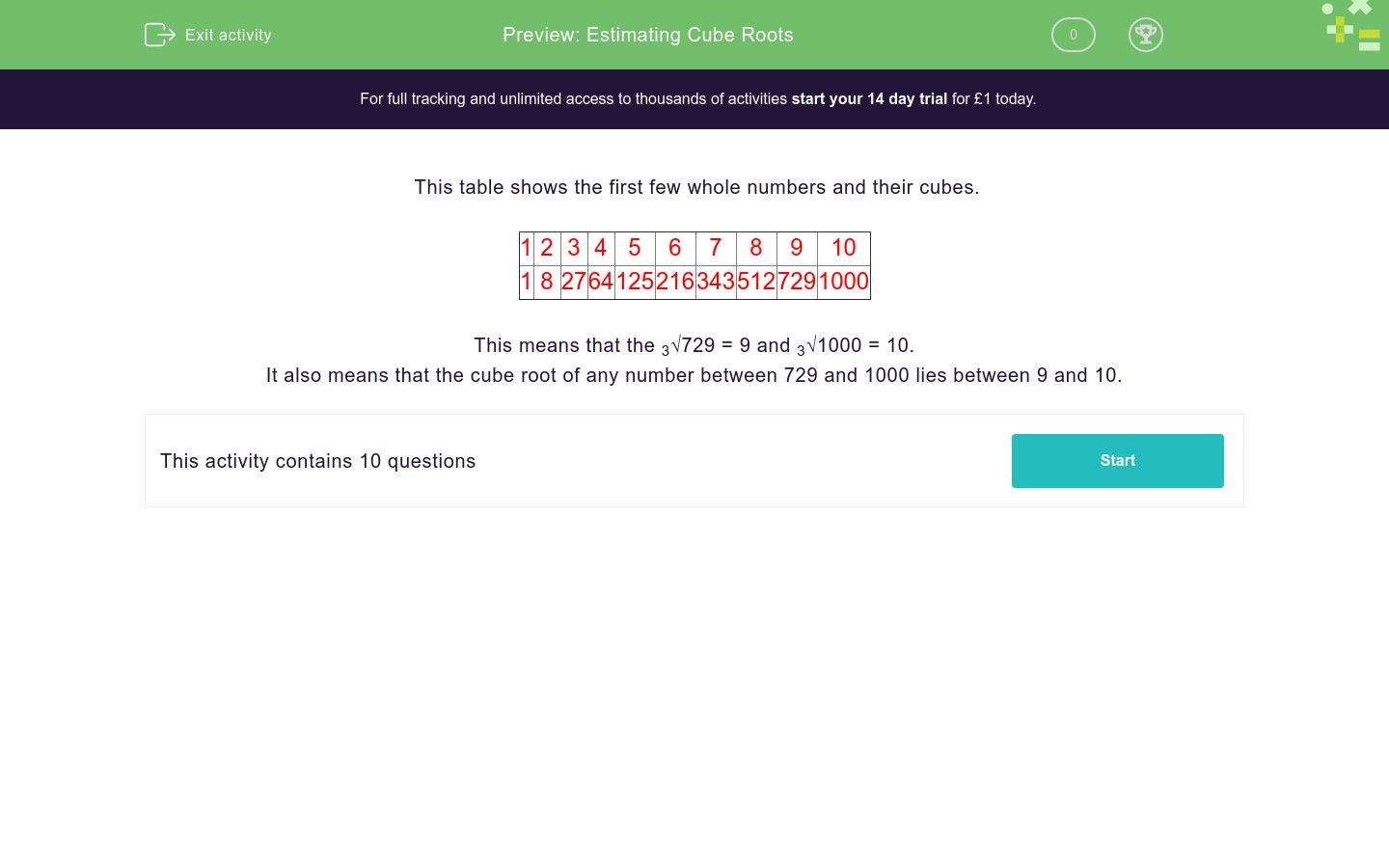 Estimating Cube Roots Worksheet EdPlace