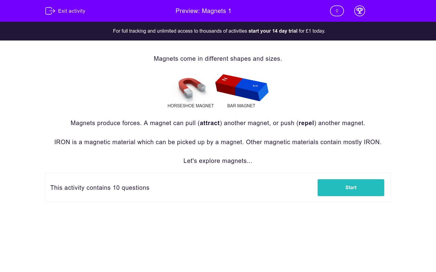 Magnets 1 Worksheet - EdPlace