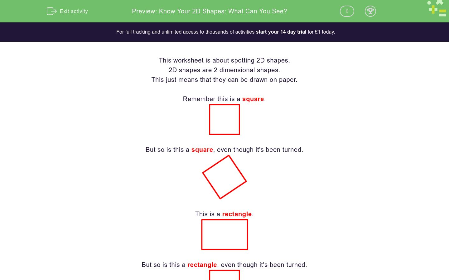 Know Your 2D Shapes: What Can You See? Worksheet - EdPlace