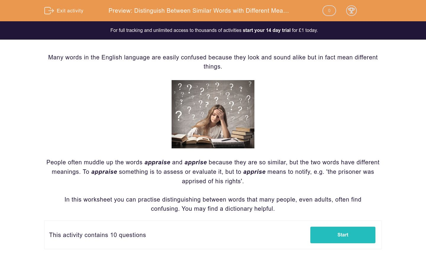Distinguish Between Similar Words With Different Meanings 3 Worksheet