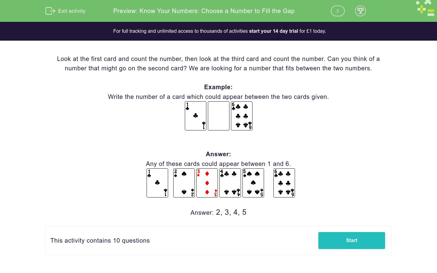Know Your Numbers: Choose a Number to Fill the Gap Worksheet - EdPlace