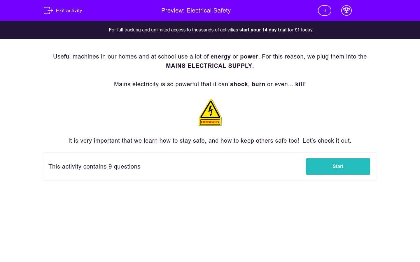 Electrical Safety Worksheet - EdPlace