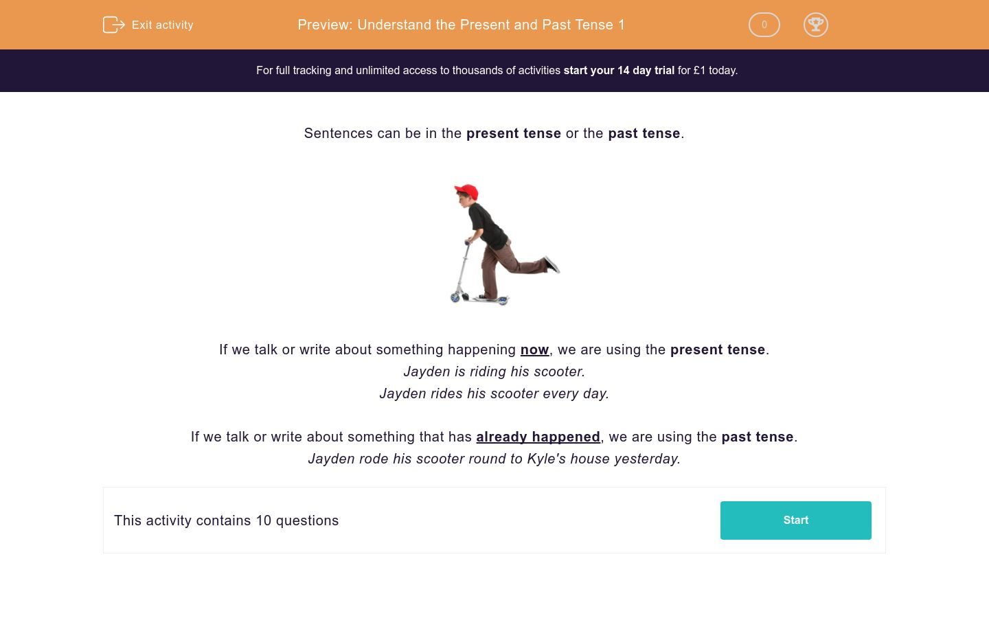 Understand the Present and Past Tense 1 Worksheet - EdPlace