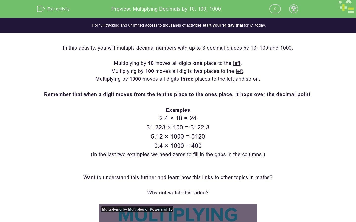 Multiplying Decimals By 10 100 1000 Worksheet EdPlace Multiplying Decimals By 10 100 1000 Worksheet EdPlace