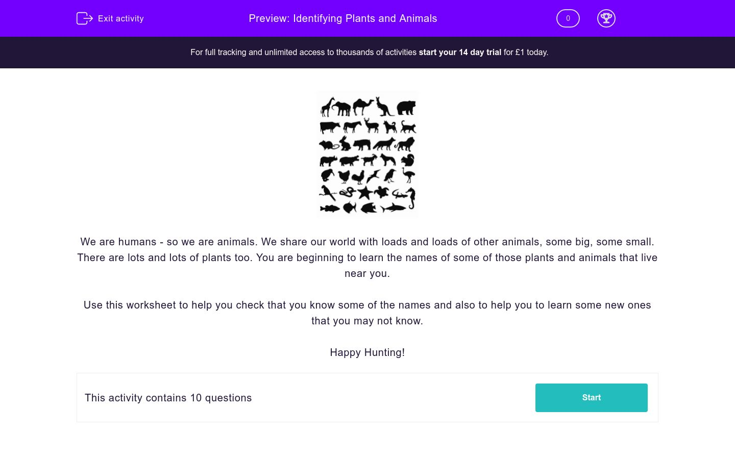 Identifying Plants and Animals Worksheet - EdPlace