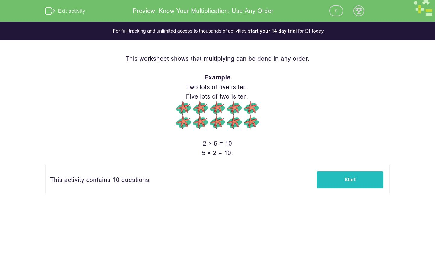Know Your Multiplication: Use Any Order Worksheet - EdPlace