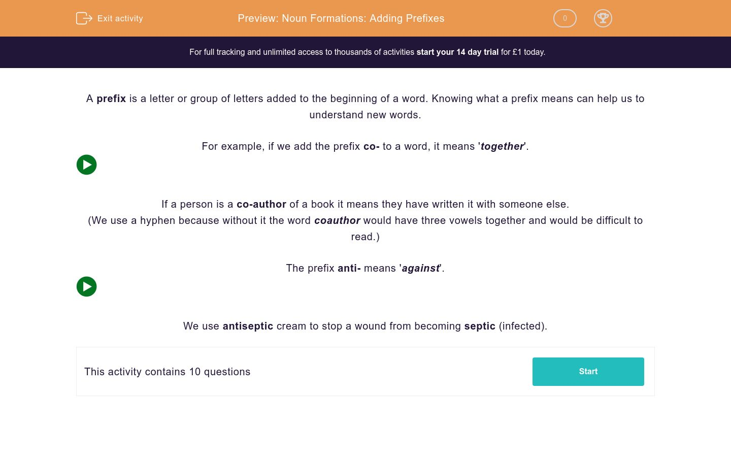 Noun Formations: Adding Prefixes Worksheet - EdPlace