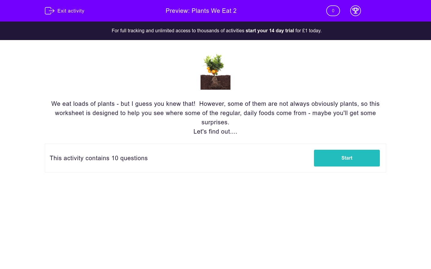Plants We Eat 2 Worksheet - EdPlace