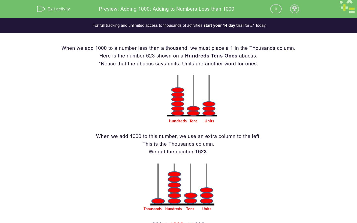 Adding 1000: Adding to Numbers Less than 1000 Worksheet - EdPlace Adding 1000: Adding to Numbers Less than 1000 Worksheet - EdPlace