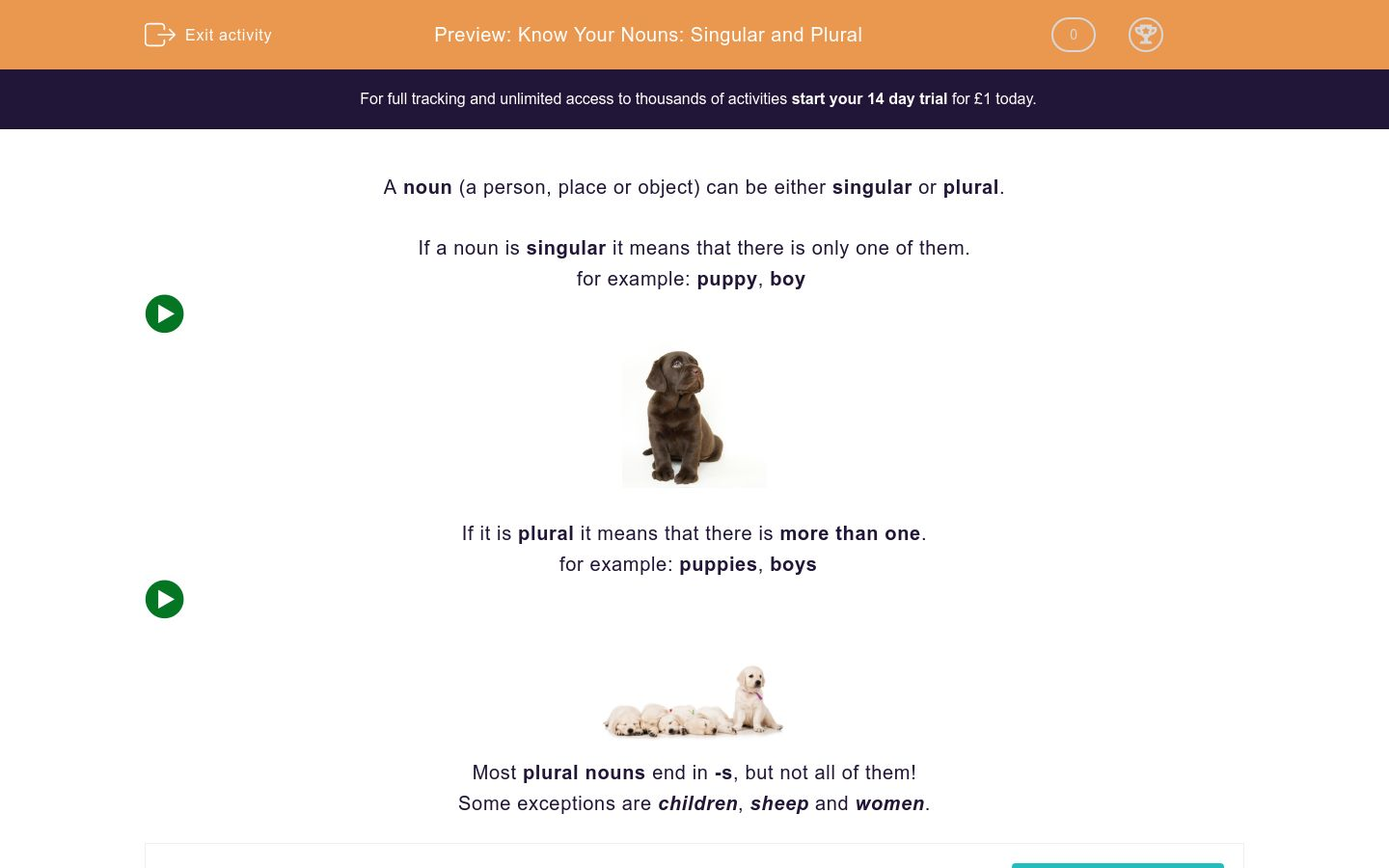 Know Your Nouns: Singular and Plural Worksheet - EdPlace