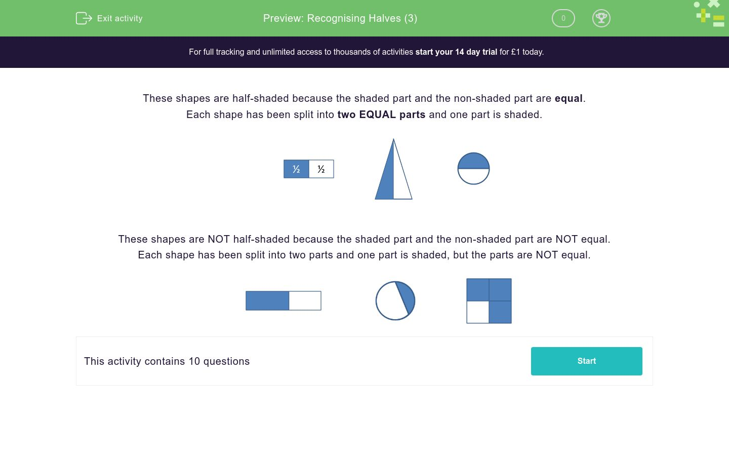 Recognising Halves (3) Worksheet - EdPlace