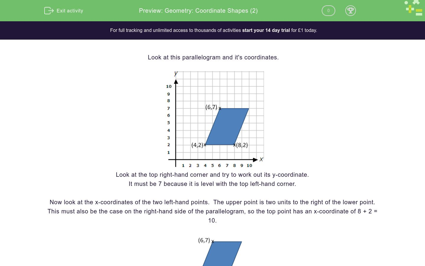 Geometry: Coordinate Shapes (2) Worksheet - EdPlace