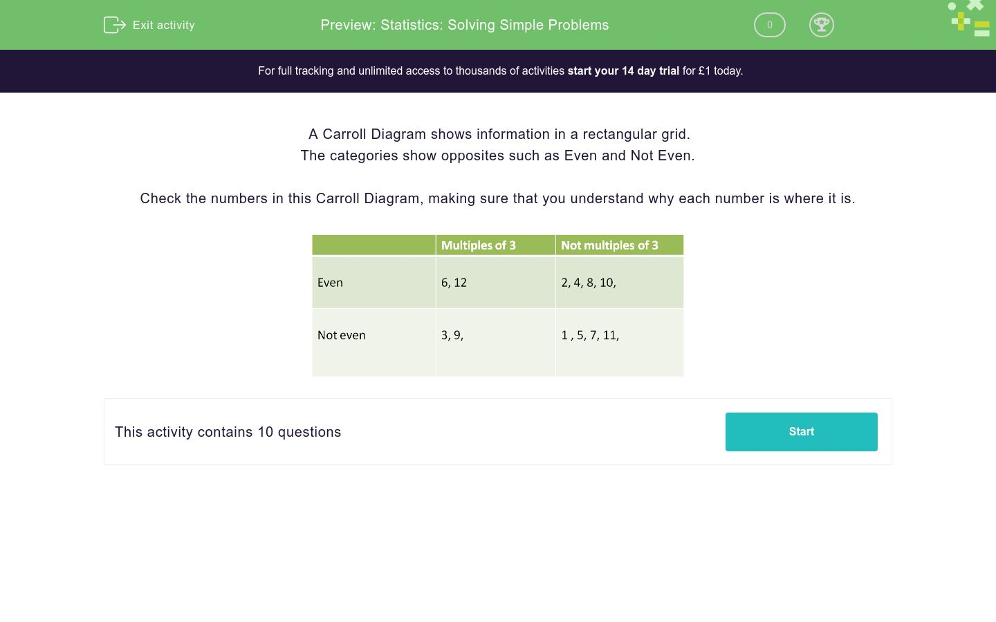 Statistics: Solving Simple Problems Worksheet - EdPlace