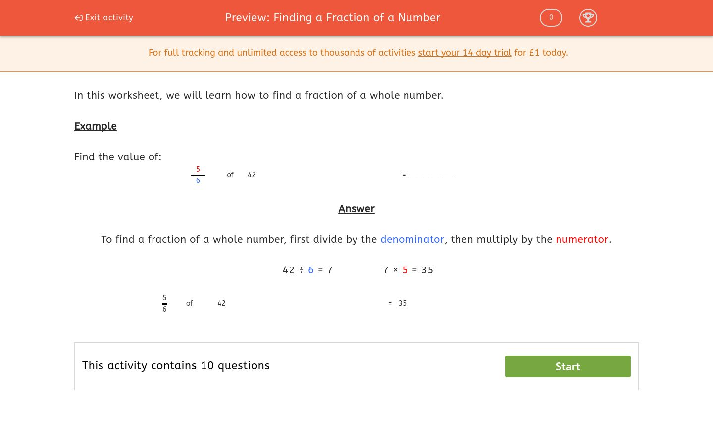 Finding A Fraction Of A Number Worksheet EdPlace finding-a-fraction-of-a-number-worksheet-edplace