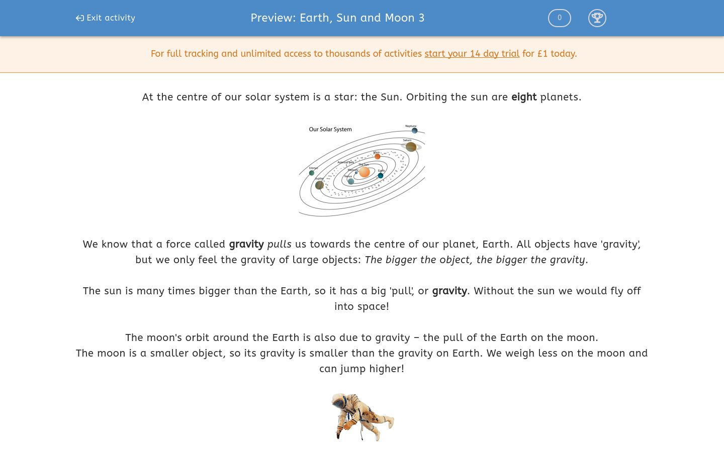 Earth, Sun and Moon 3 Worksheet - EdPlace