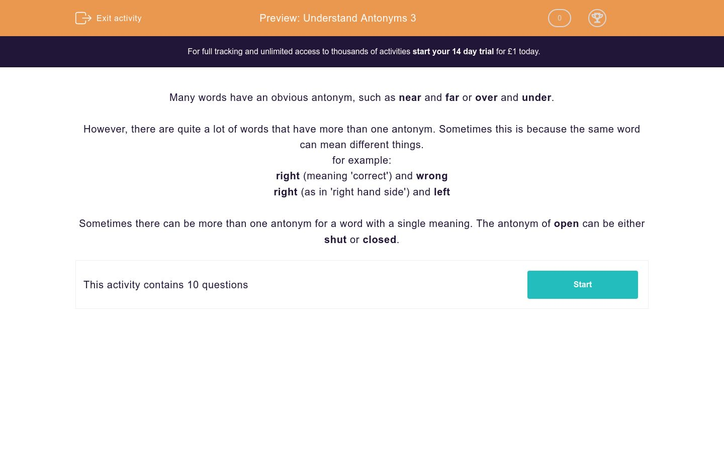 Understand Antonyms 3 Worksheet - EdPlace