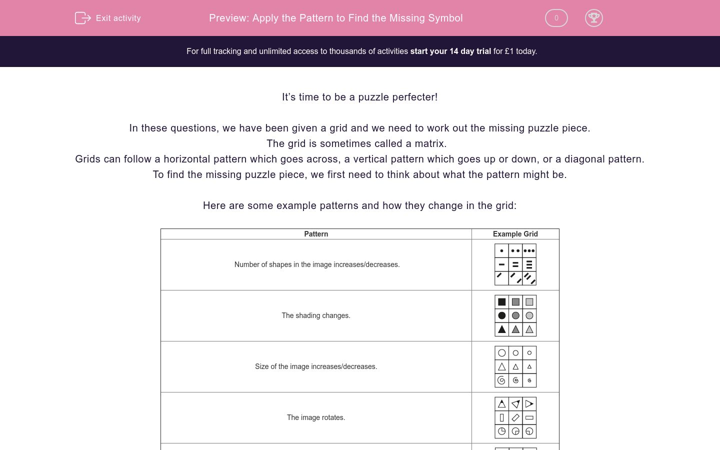Apply the Pattern to Find the Missing Symbol Worksheet - EdPlace