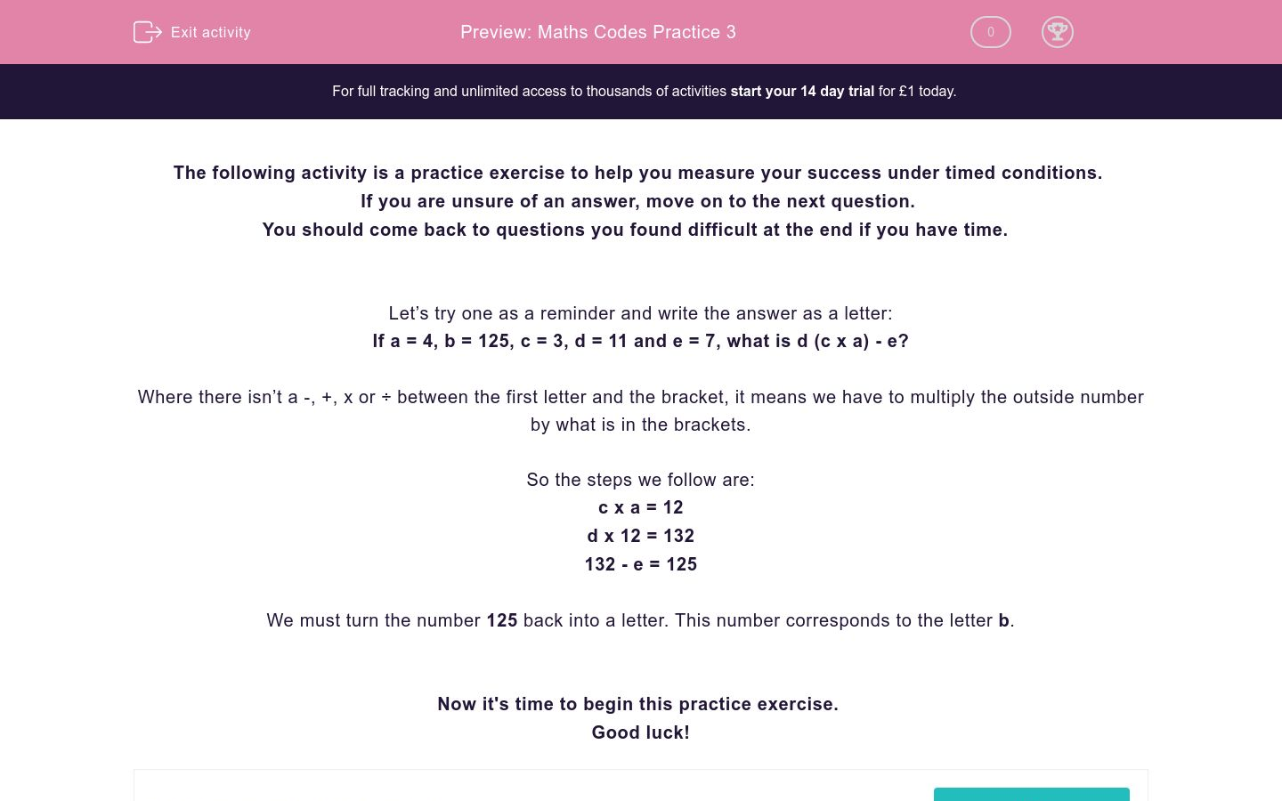 Maths Codes Practice 3 Worksheet - EdPlace
