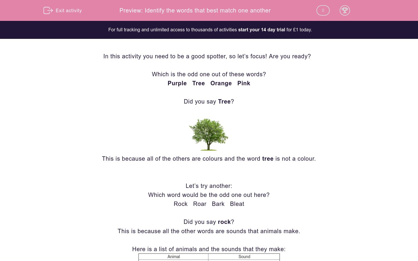 Identify the words that best match one another Worksheet - EdPlace