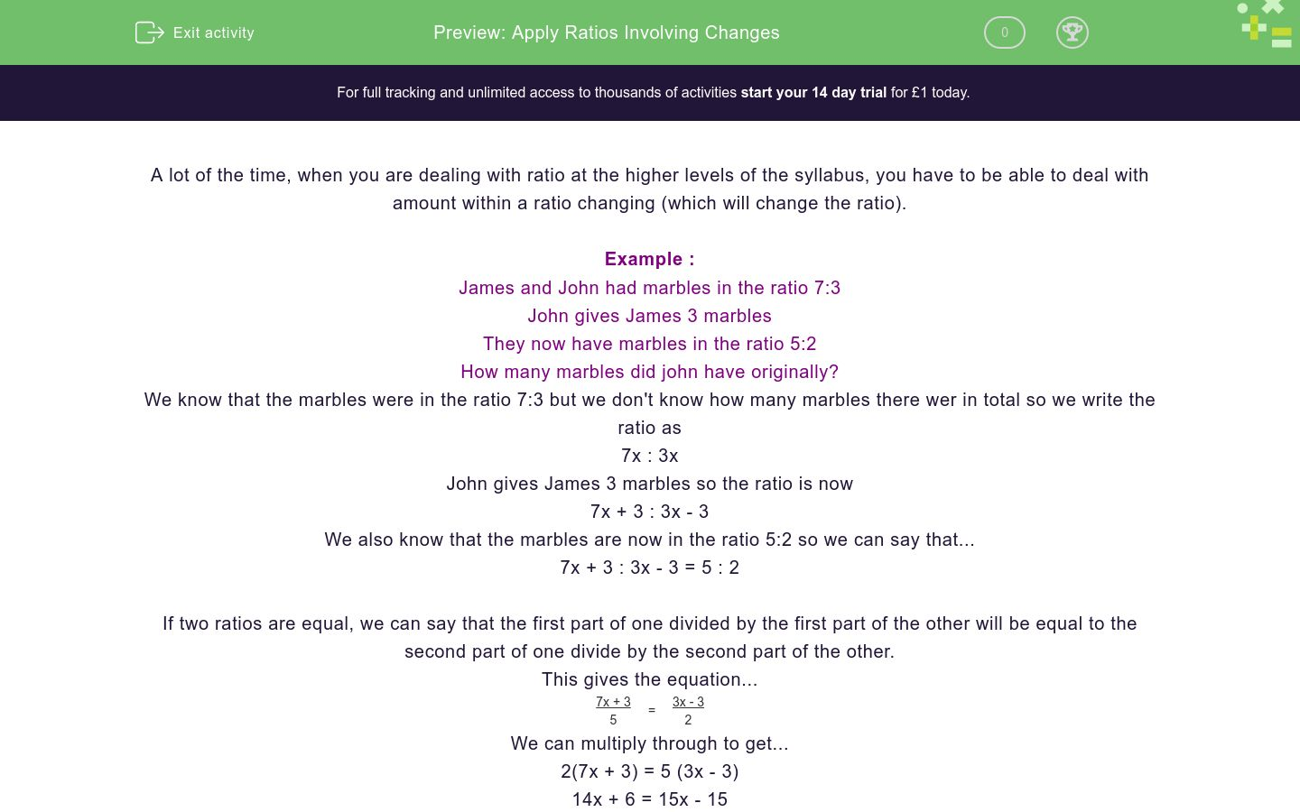 Apply Ratios Involving Changes Worksheet - EdPlace