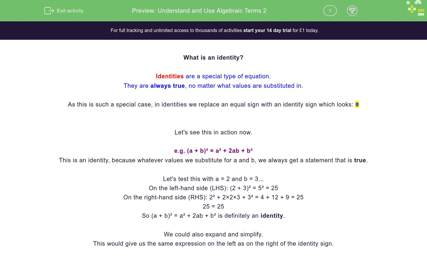 Understand and Use Algebraic Terms 2 Worksheet - EdPlace