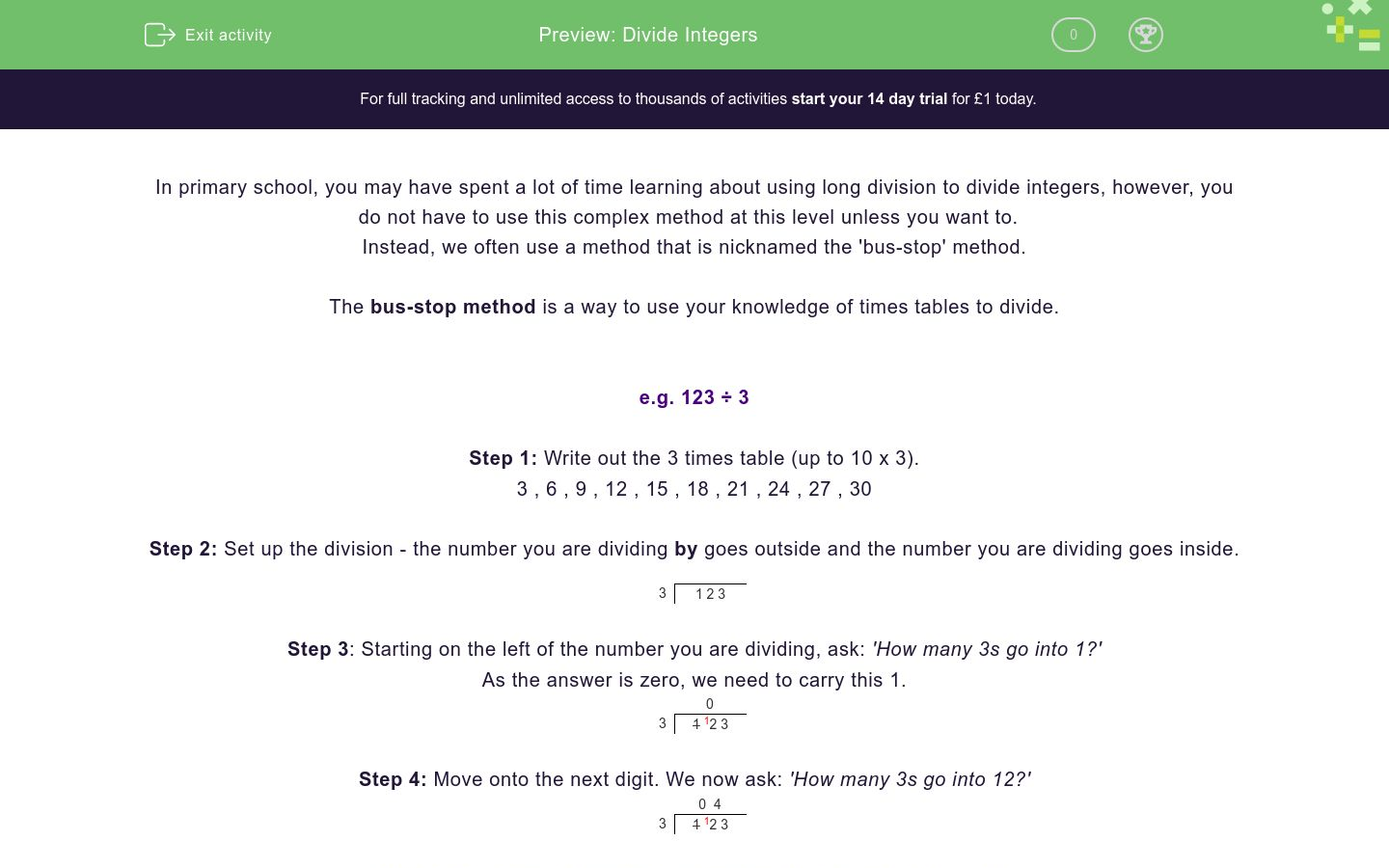Divide Integers Worksheet - EdPlace