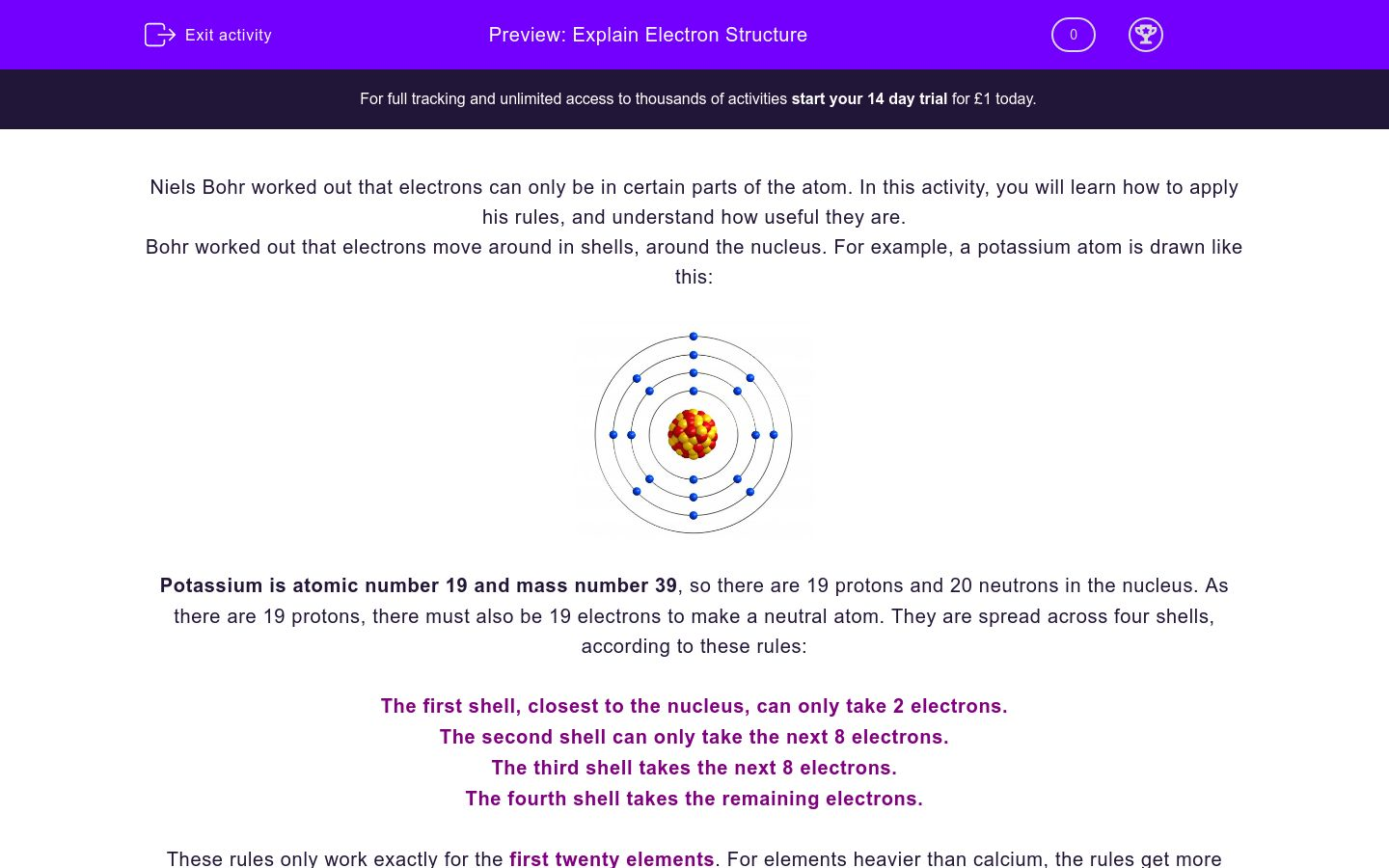 Explain Electron Structure Worksheet - EdPlace