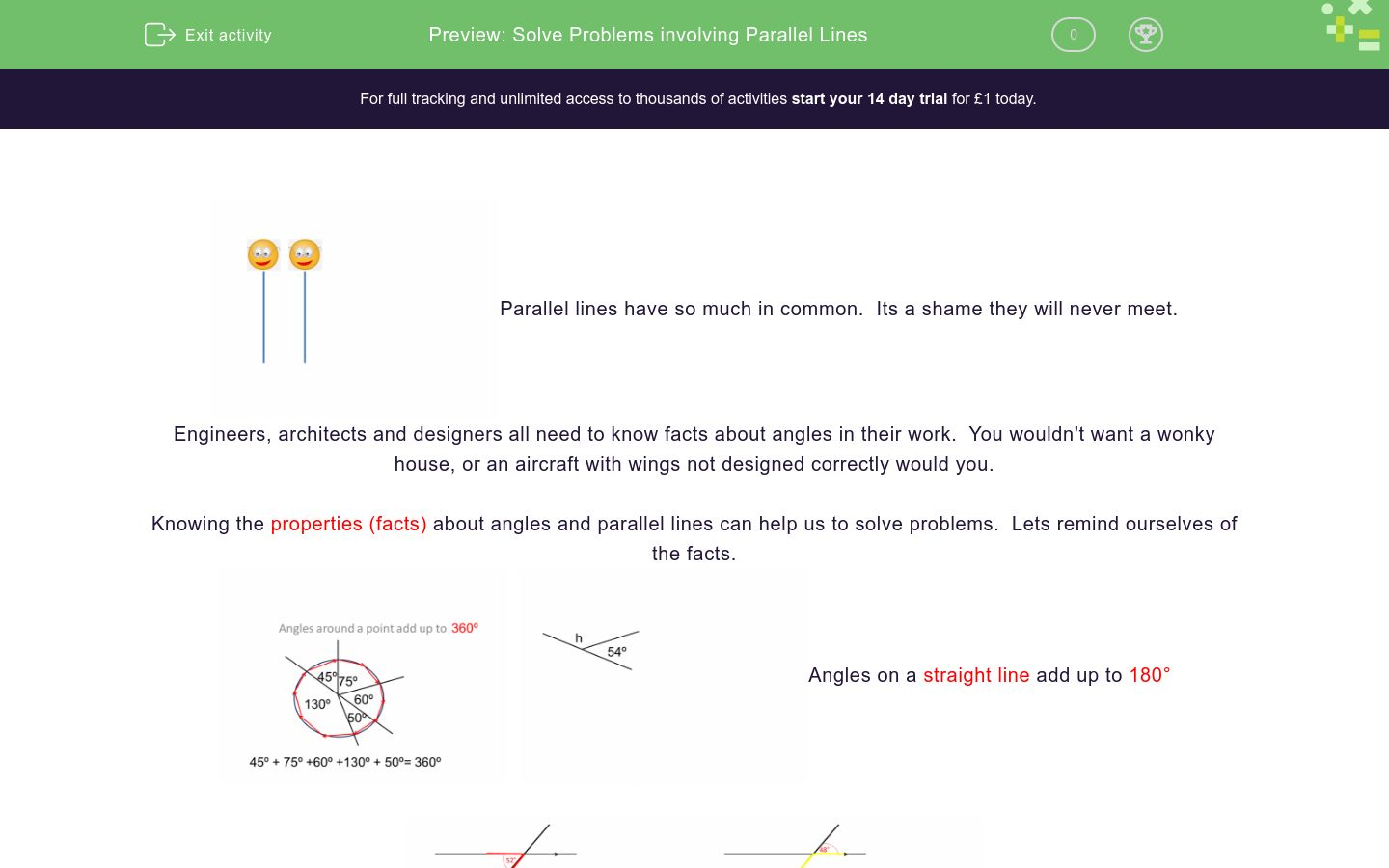 Solve Problems Involving Parallel Lines Worksheet - EdPlace