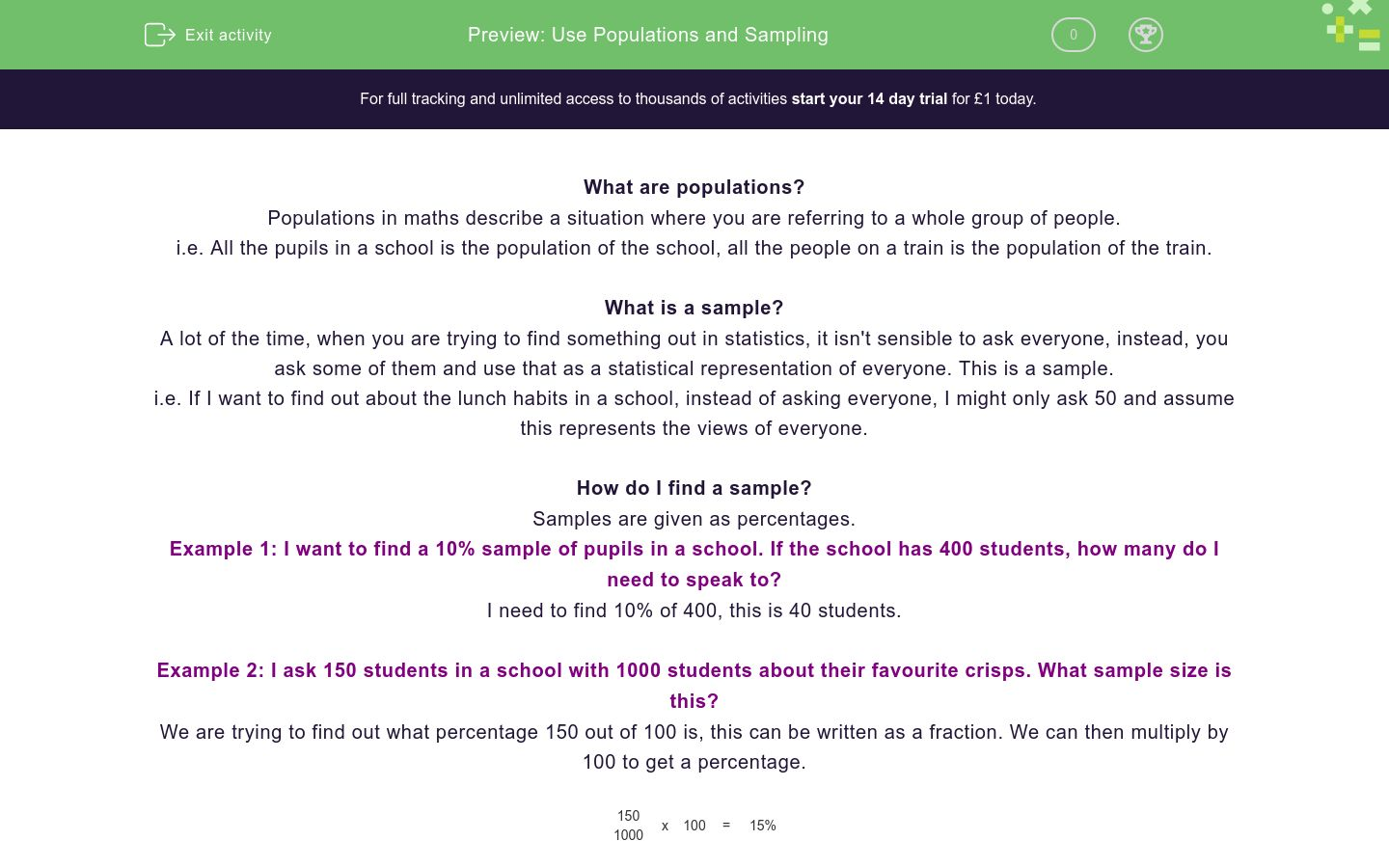 Understand Population Sampling Worksheet - EdPlace