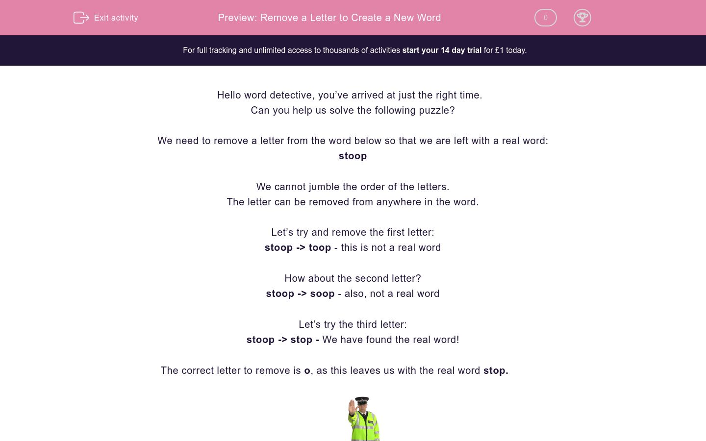 Remove a Letter to Create a New Word Worksheet - EdPlace