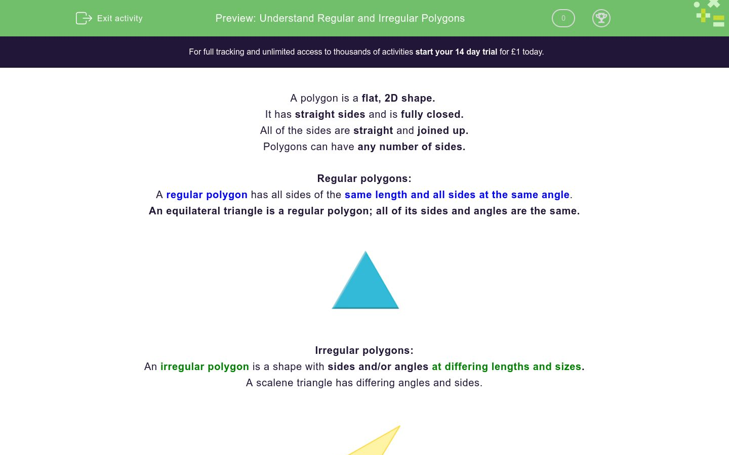 Understand Regular And Irregular Polygons Worksheet EdPlace