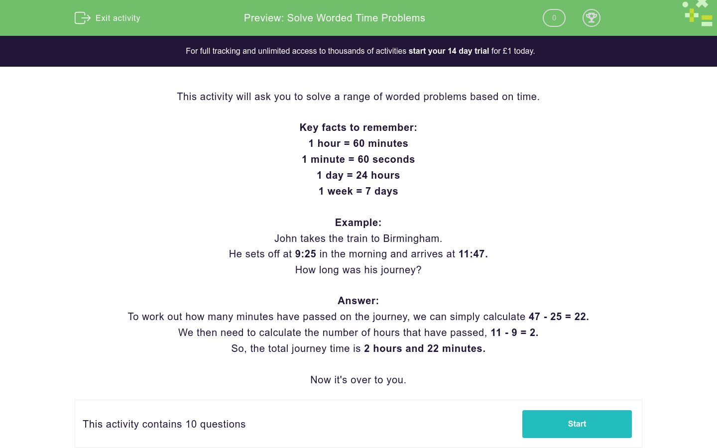 Solve Worded Time Problems Worksheet - EdPlace