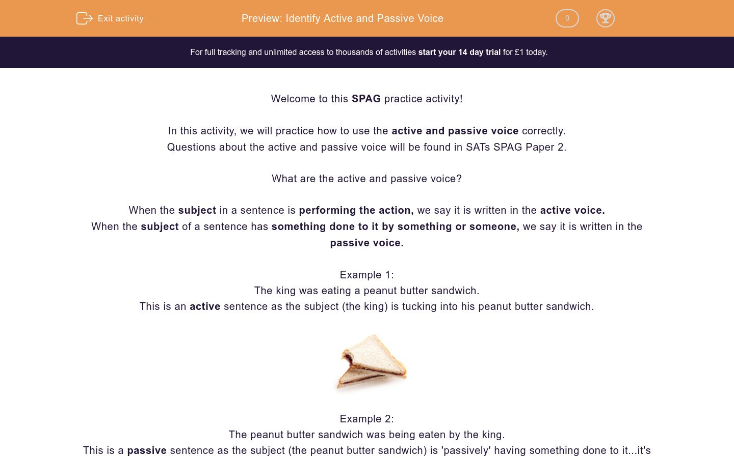 Identify Active and Passive Voice Worksheet - EdPlace