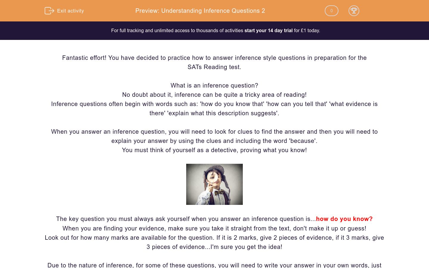 Understanding Inference Questions 2 Worksheet - EdPlace