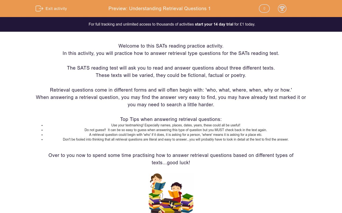 Understanding Retrieval Questions 1 Worksheet - EdPlace