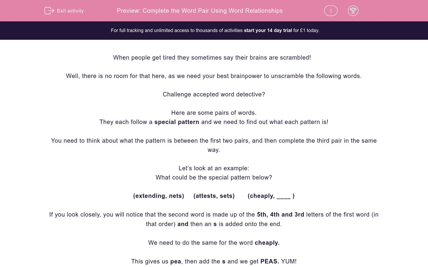 Complete the Word Pair Using Word Relationships Worksheet - EdPlace