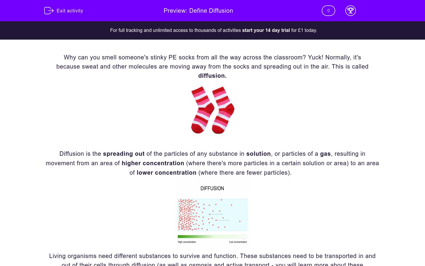 Define Diffusion Worksheet - EdPlace