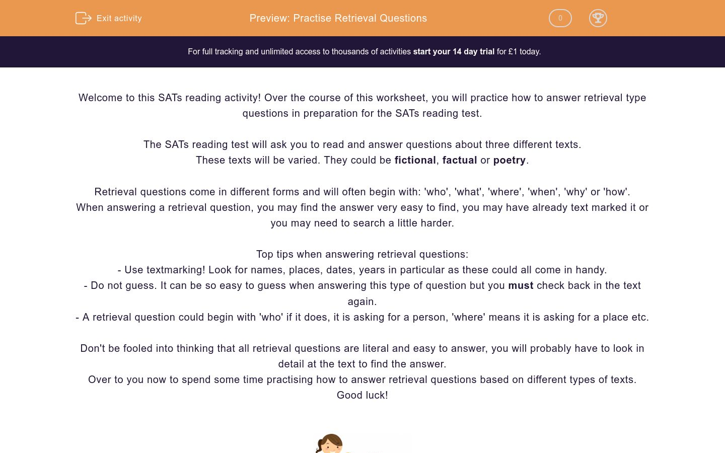 Practise Retrieval Questions Worksheet - EdPlace