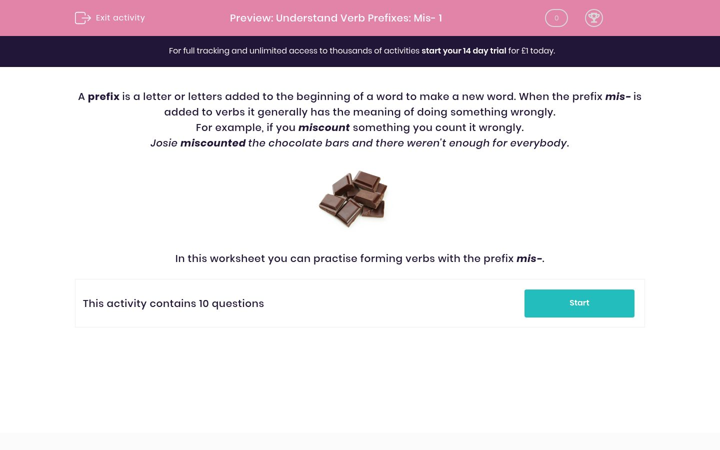 Understand Verb Prefixes: Mis- 1 Worksheet - EdPlace