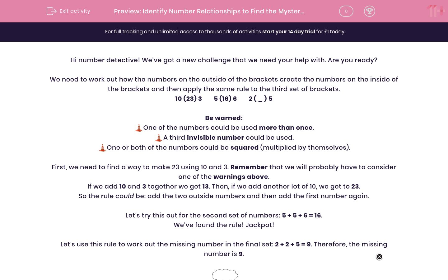 Identify Number Relationships To Find The Mystery Number Worksheet Identify Number Relationships To Find The Mystery Number Worksheet